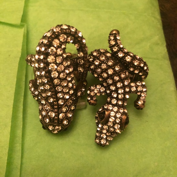 Jewelry | 2 Rhinestone Encrusted Creature Rings Alligator | Poshmark